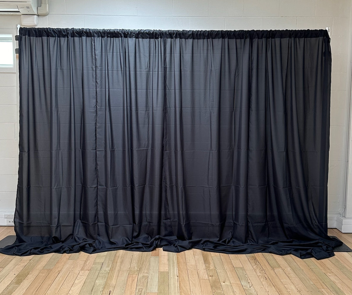 Black Backdrop Curtain Hire – Kwik N Ezy Canopy NZ Ltd